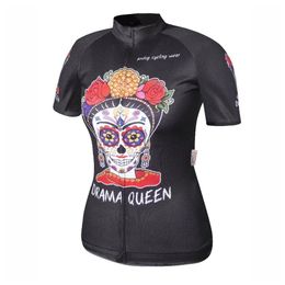 prolog cycling wear Radtrikot Fahrradtrikot Damen kurzarm „Drma Queen schwarz“ eng geschnitten