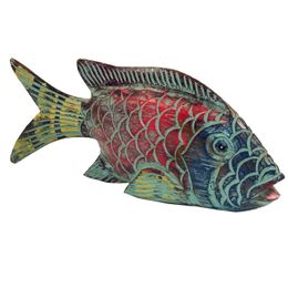 Guru-Shop Dekofigur Geschnitzter Fisch