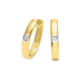 OROLINO Paar Creolen Gold 585 Brillanten 0,02ct., gelb