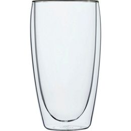 SABATIER International Latte-Macchiato-Glas, Borosilikatglas, mundgeblasen, 350 ml, 2-teilig, weiß