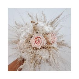Trockenblume Brautstrauß "Luxury Boho Rosé" aus Trockenblumen Hortensie