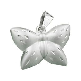 Gallay Kettenanhänger 11x16mm Schmetterling matt-glänzend diamantiert Silber 925 (1-tlg)