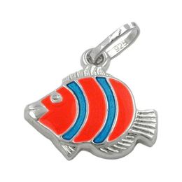 Gallay Kettenanhänger Anhänger 12x12mm Clownfisch orange blau Silber 925 (1-tlg)