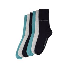 Tom Tailor Damen Basic Socken im Sechserpack, grau, Uni, Gr. 39-42