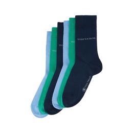 Tom Tailor Damen Basic Socken im Sechserpack, blau, Uni, Gr. 39-42