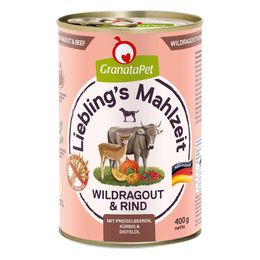 Granatapet Liebling's Mahlzeit Wildragout und Rind 6x400g