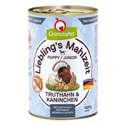 Granatapet Liebling's Mahlzeit Junior Truthahn und Kaninchen 12x400g