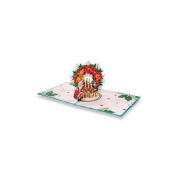 paperdora Weihnachtskarte 3D Pop-Up-Karte „Weihnachten“ mit Umschlag und Wachssiegel