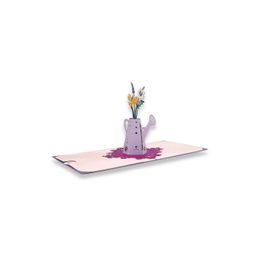paperdora Grußkarte 3D Pop-Up-Karte „Blumen“ mit Umschlag und Wachssiegel