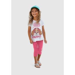 PAW PATROL Shirt & Leggings (Set, 2-tlg) mit Glitzerdruck, weiß