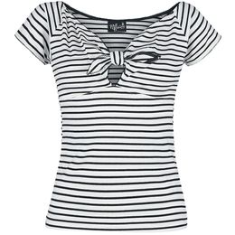 Hell Bunny New Dolly Top T-Shirt schwarz weiß in L