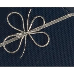 25 x Geschenkschleife aus Gummi Silber 59 cm