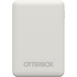 Otterbox Power Bank 5000 mAh externer Akku mit USB-A und Micro-USB Powerbank 5000 mAh, Status LED, schlankes, robustes Design, inkl. 3 in 1 Ladekabel, weiß