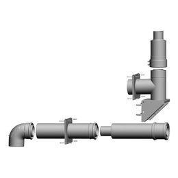 Wolf Anschluss-Set DN80/125 - C53x DN80/125 an der Fassade, raumluftunabh. 2651501