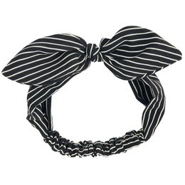 Banned Alternative Striped Bow Haarband schwarz weiß