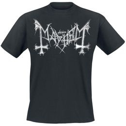 Mayhem Distressed Logo T-Shirt schwarz in L