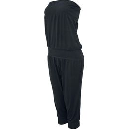 Urban Classics Ladies Shoulderfree Capri Jumpsuit Jumpsuit schwarz in L