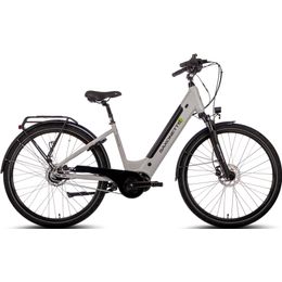 E-Bike SAXONETTE "Premium Plus 3.0" E-Bikes Gr. 45 cm, 28 Zoll (71,12 cm), silberfarben E-Bikes
