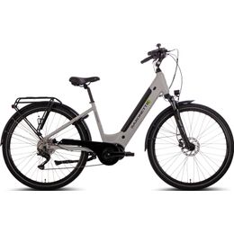 E-Bike SAXONETTE "Premium Sport (Wave)" E-Bikes Gr. 45 cm, 28 Zoll (71,12 cm), silberfarben E-Bikes