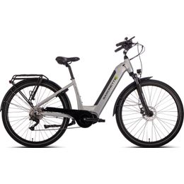 E-Bike SAXONETTE "Quantum Sport Wave" E-Bikes Gr. 45 cm, 28 Zoll (71,12 cm), silberfarben E-Bikes