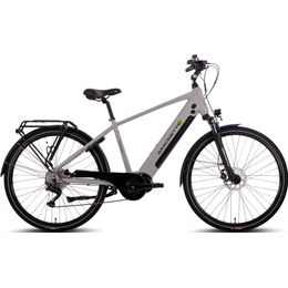 E-Bike SAXONETTE "Premium Sport (Diamant)" E-Bikes Gr. 48 cm, 28 Zoll (71,12 cm), silberfarben E-Bikes