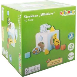 VEDES Großhandel GmbH - Ware - SpielMaus Holz Steckbox Wildtiere, 9 Teile