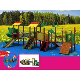 JVmoebel Spielturm Labyrinth mit Rutschbahnen Kletterausrüstung Outdoor Spielplätze