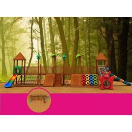 JVmoebel Spielturm Spielplatz für Kinder mit Rutschen Kletterwand Outdoor Aktivitäten