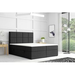 Möbel Punkt Boxspringbett Portofino Grau Schwarz (Kassetten