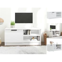 vidaXL TV-Schrank TV-Schrank Hochglanz-Weiß 80x35x36