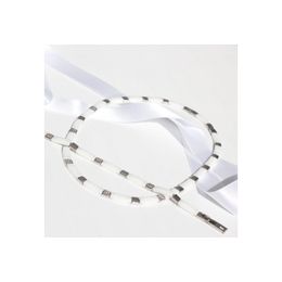 ELLAWIL Collier Collier und Armband aus Keramik und Edelstahl weiß/silber (Kettenlänge 48 cm