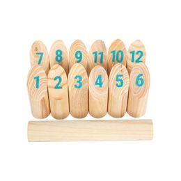 Small Foot Wooden Kubb with Numbers Throwing Game in Bag 13dlg.