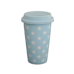 Krasilnikoff Thermobecher Travel Mug Stars, blue