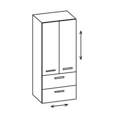 Artiqua 400 Variabler Midischrank, Eiche Weiß quer NB, 400-MVL-1-60-7185-440 400-MVL-1-60-7185-440