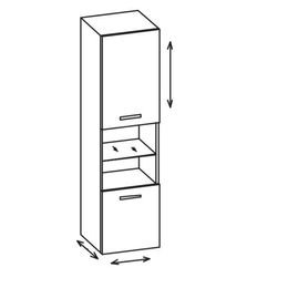 Artiqua 400 Variabler Midischrank, Weiß Hochglanz Select, 400-MVT-3-44-L-7160-125 400-MVT-3-44-L-7160-125