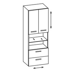 Artiqua 400 Variabler Midischrank, Weiß Hochglanz Select, 400-MVL-2-60-7160-125 400-MVL-2-60-7160-125