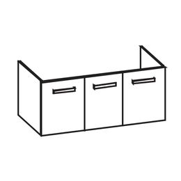 Artiqua 413 Waschtischunterschrank f&uuml;r Xeno 126220, 126221, 126225 Quarzgrau Matt Select, 413-WU3T-K 413-WU3T-K33-7163-173
