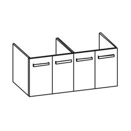 Artiqua 413 Waschtischunterschrank f&uuml;r iCon 124120 Sanremo Eiche quer NB, 413-WU4T-K05-7144-428 413-WU4T-K05-7144-428
