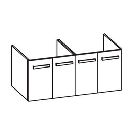 Artiqua 413 Waschtischunterschrank f&uuml;r Acanto 500627, 500628 Sangallo Grau quer, 413-WU4T-K170-7154- 413-WU4T-K170-7154-432