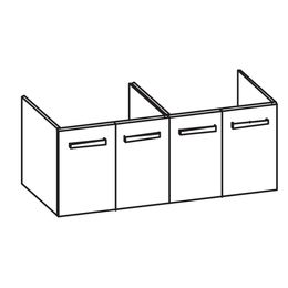 Artiqua 413 Waschtischunterschrank für Preciosa 133200, 133220, 133230, 133240 Sangallo Grau quer, 4 413-WU4T-K47-7152-432