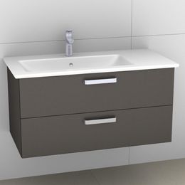 Artiqua 414 Waschtischunterschrank für Venticello 4134R1 Stahlgrau Metallic, 414-WU2L-V110-7141-88 414-WU2L-V110-7141-88