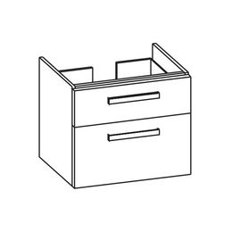 Artiqua 415 Waschtischunterschrank f&uuml;r Pro A 818953 Quarzgrau Hochglanz Select, 415-WU2L-3-L40-7162- 415-WU2L-3-L40-7162-172