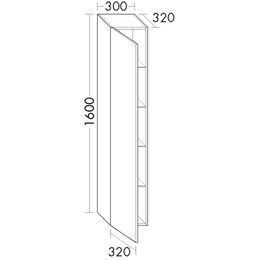 Burgbad Hochschrank Orell Melamin 1600x320x320 Eiche Dekor Rost, HSEQ032LF3986 HSEQ032LF3986