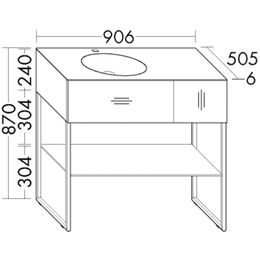 Burgbad Mineralguss Waschtisch-Set Coco HGL Eiche Tabak/Weiß Velvet, SFHQ090LF2858C0037 SFHQ090LF2858C0037