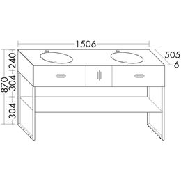 Burgbad Mineralguss Waschtisch-Set Coco HGL Eiche Tabak/Weiß Velvet, SFHQ150LF2858C0037 SFHQ150LF2858C0037