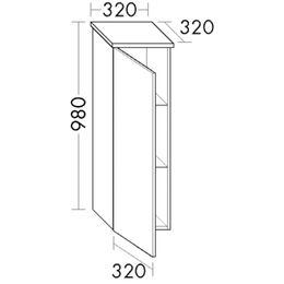 Burgbad Halbhochschrank Orell Acryl-LM 980x320x325 Grau Hochglanz, UHGZ032LF1692 UHGZ032LF1692