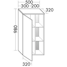 Burgbad Halbhochschrank Orell HGL 980x500x325 Weiß Hochglanz, UHUA050LF2656 UHUA050LF2656