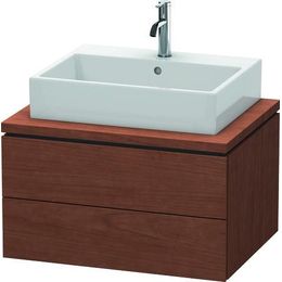 Duravit L-Cube Konsolenwaschtischunterbau wandhängend Amerikanischer Nussbaum Matt 720x547x400 mm - LC581601313