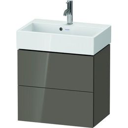 Duravit L-Cube Waschtischunterbau wandhängend Flanell Grau Hochglanz 584x391x544 mm - LC621908989 LC621908989