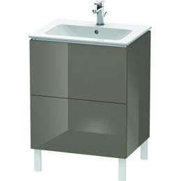 Duravit L-Cube Waschtischunterbau bodenstehend Flanell Grau Hochglanz 620x481x704 mm - LC662508989 LC662508989